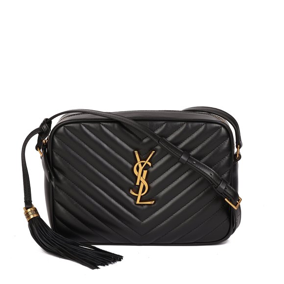 Yves Saint Laurent | Bags | Saint Laurent Black Chevron Quilted ...